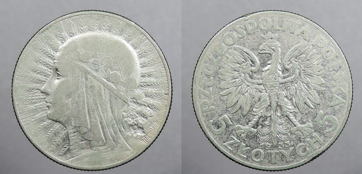 POLAND: 1933 5 Zlotych | European Coins
