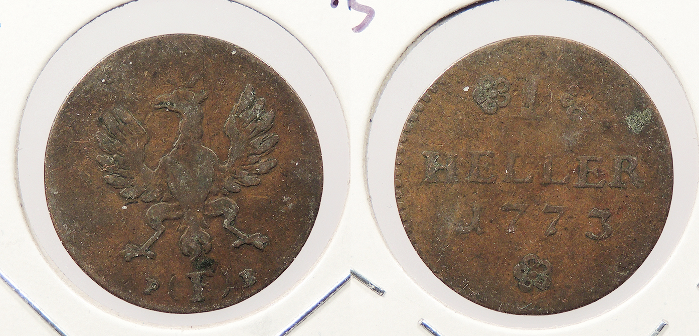 GERMAN STATES: Frankfurt 1773 Heller | European Coins