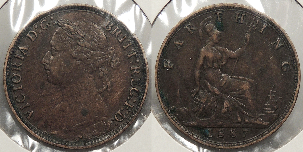 GREAT BRITAIN: 1887 Farthing | European Coins