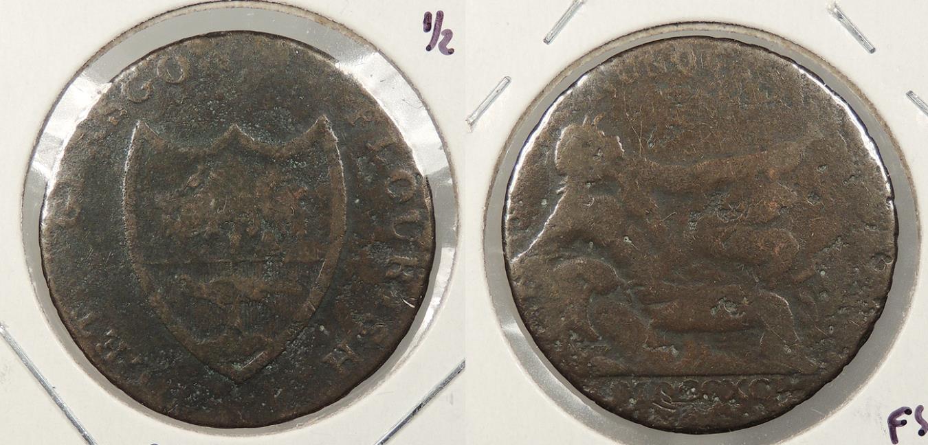 SCOTLAND: 1791 Glasgow Halfpenny Conder Token | European Coins