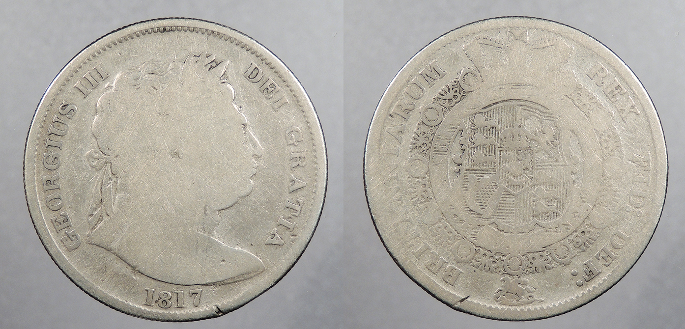 GREAT BRITAIN: 1817 George III Halfcrown (1/2 Crown) | European Coins