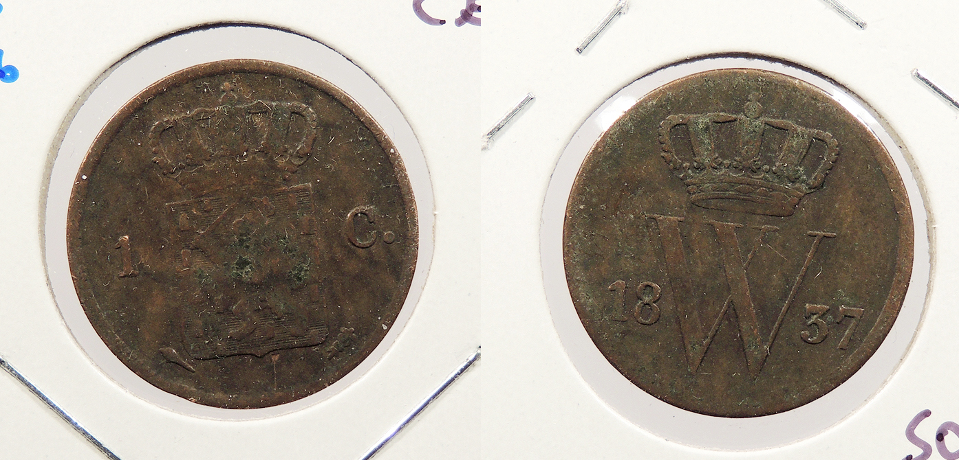 NETHERLANDS: 1837 Cent | European Coins