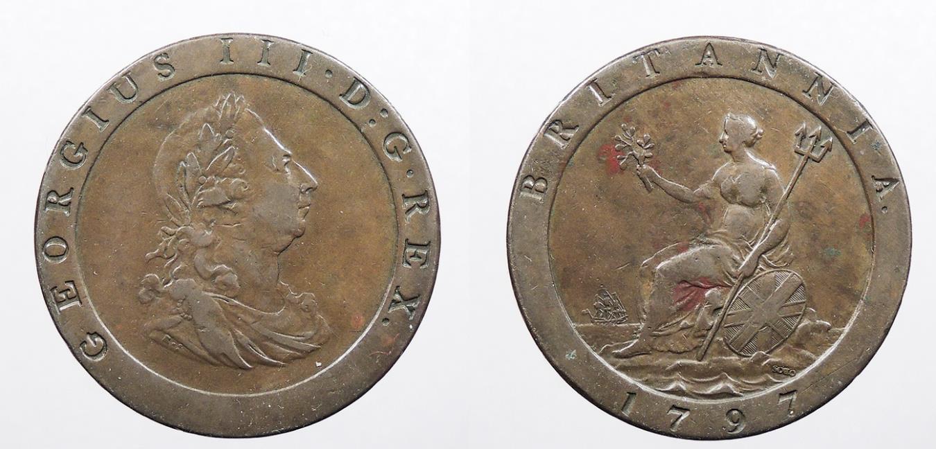 GREAT BRITAIN: 1797 George III Penny | European Coins