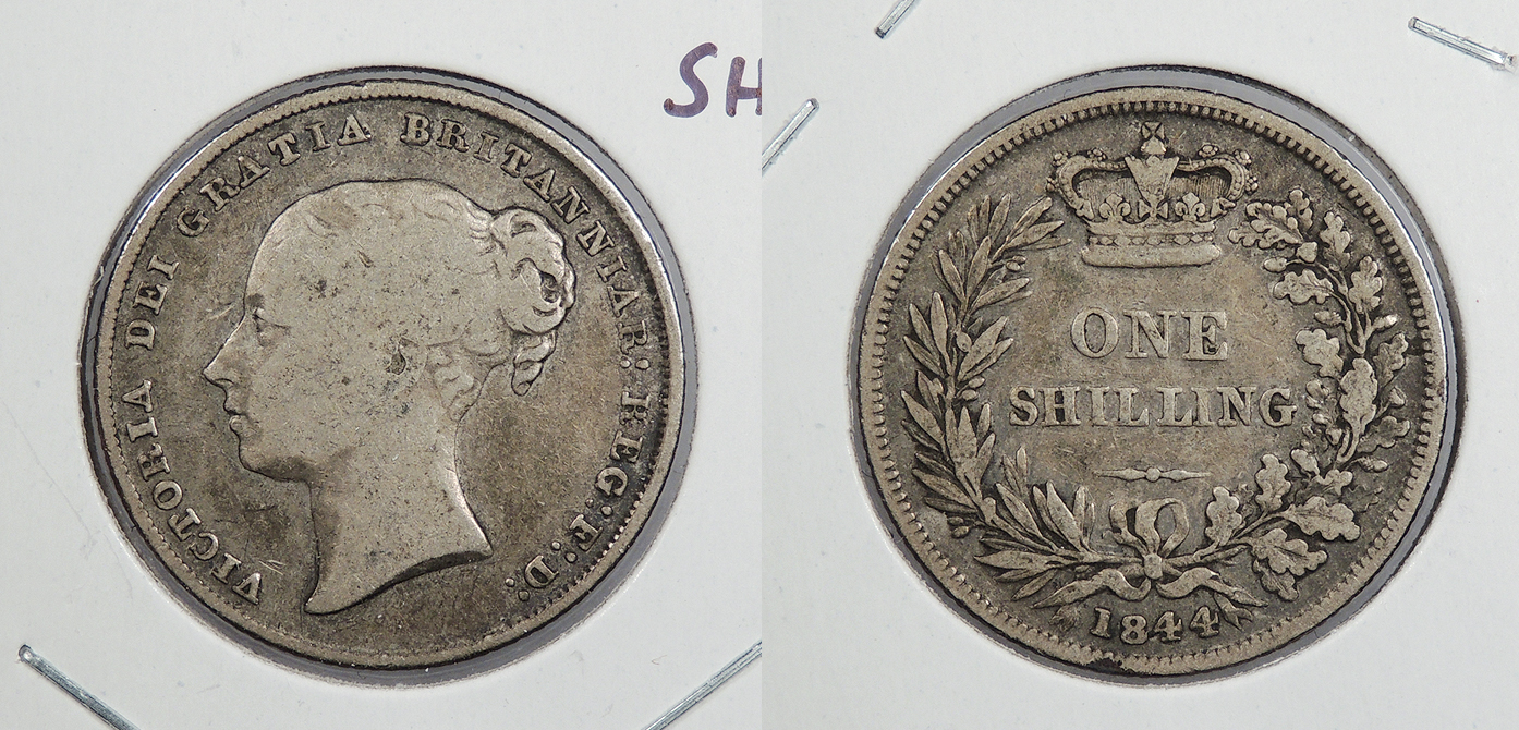 GREAT BRITAIN: 1844 Victoria Shilling | European Coins