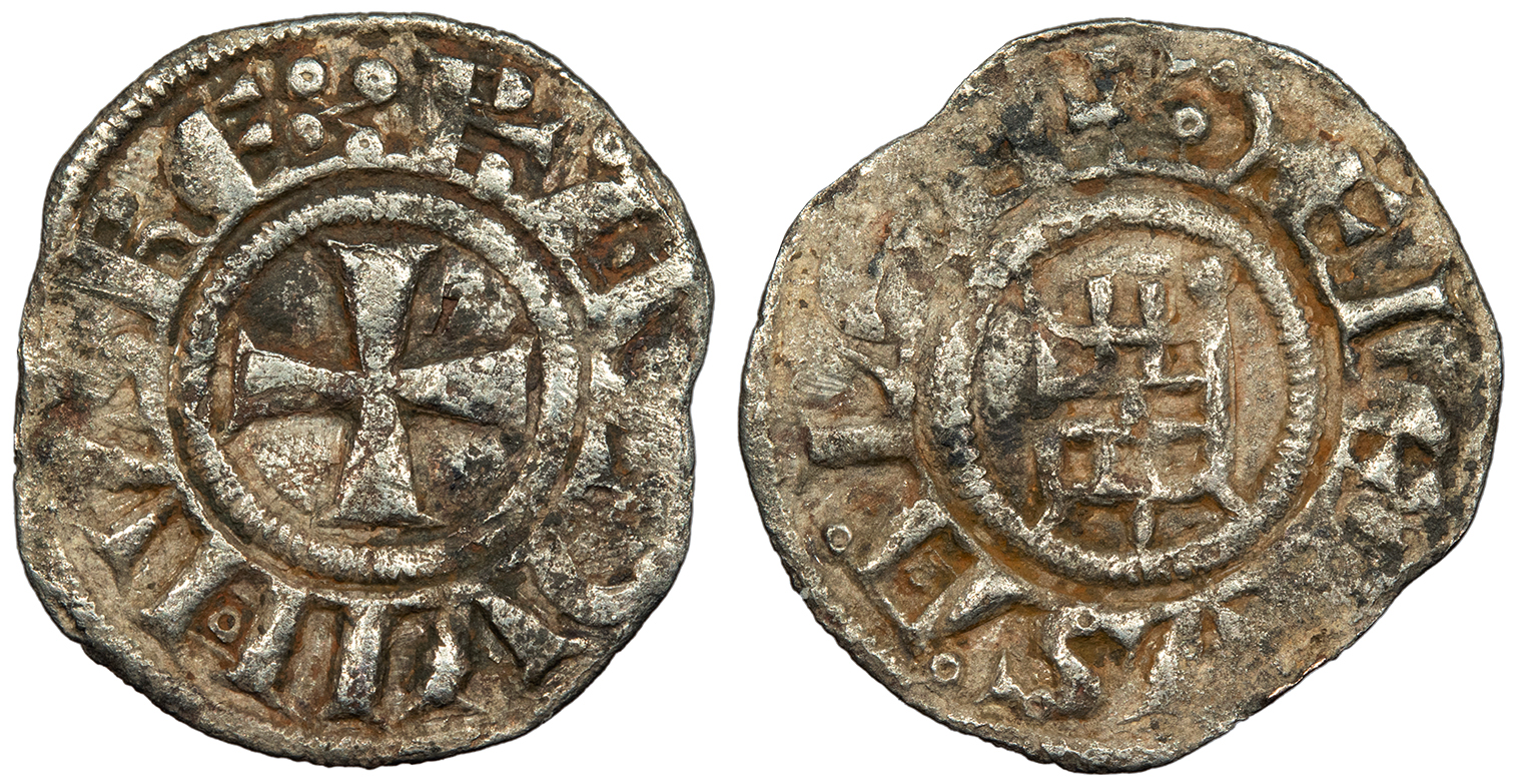 CRUSADERS Kingdom of Jerusalem Baldwin (Badouin) III 1143-1163 Denier VF
