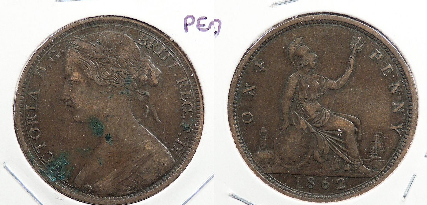 GREAT BRITAIN: 1862 Victoria Penny | European Coins