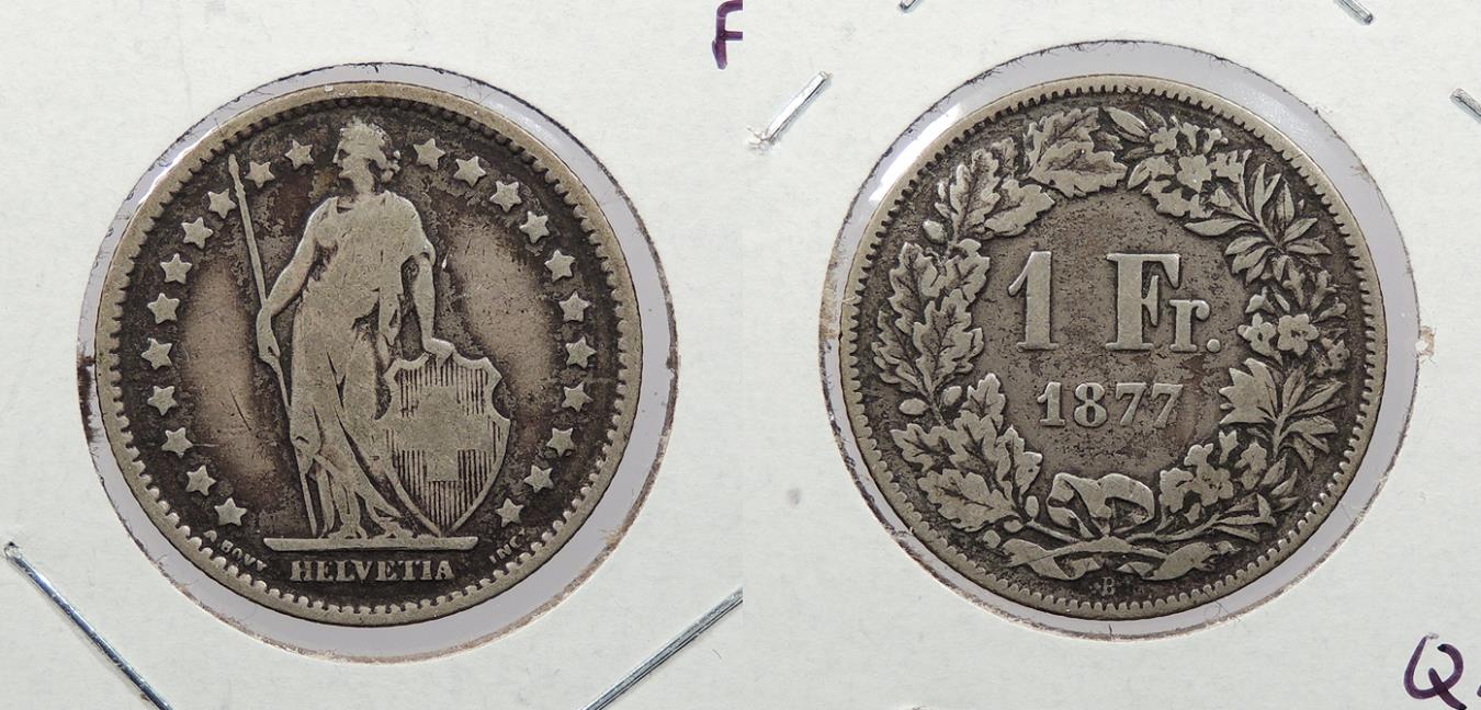 SWITZERLAND: 1877 Franc | European Coins
