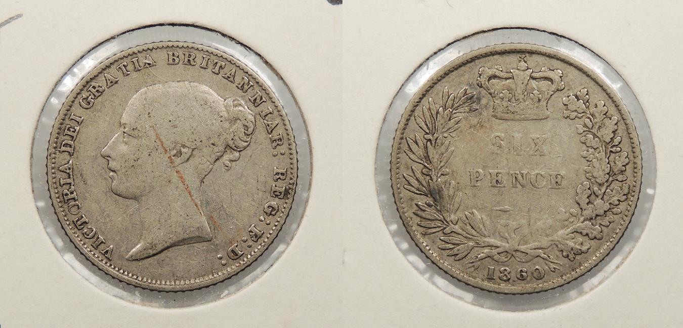 GREAT BRITAIN: 1860 Victoria Sixpence | European Coins