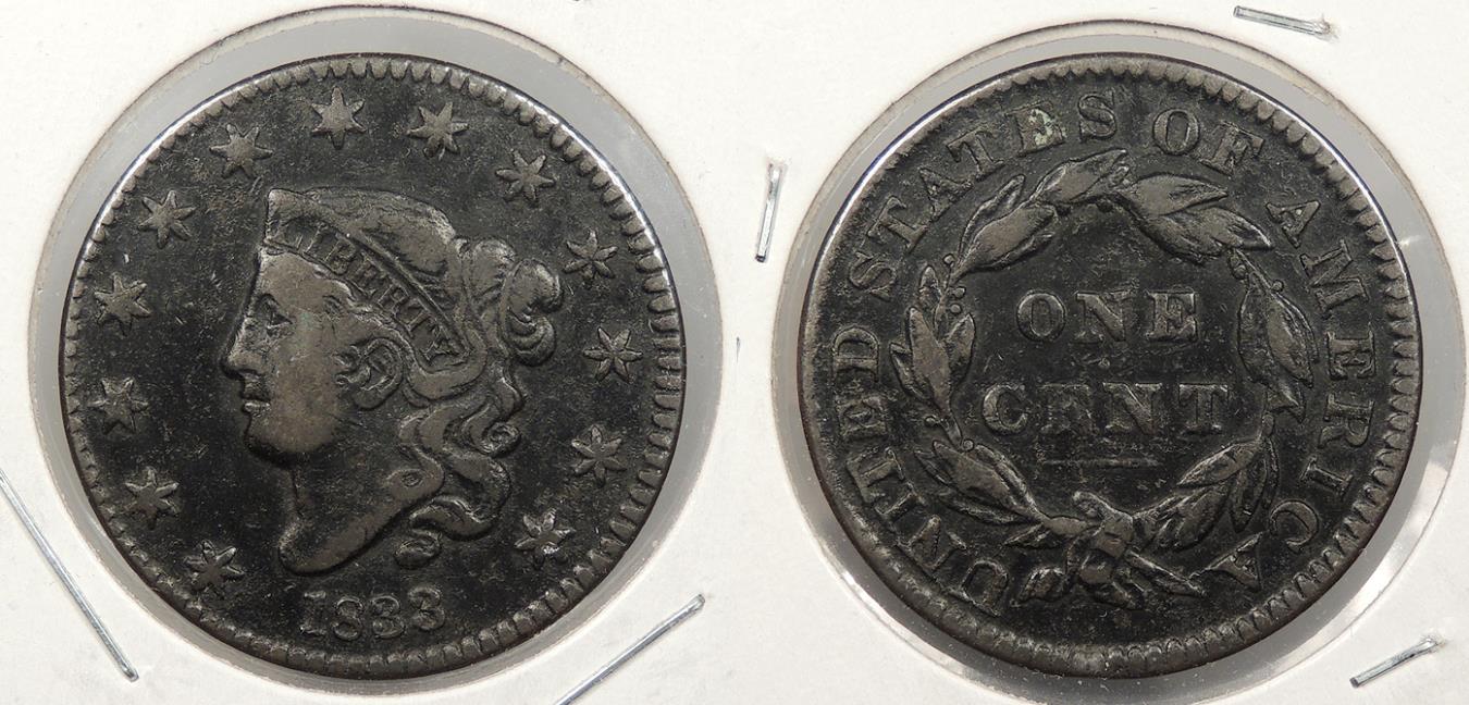 1833 Coronet 1 Cent | Miscellaneous