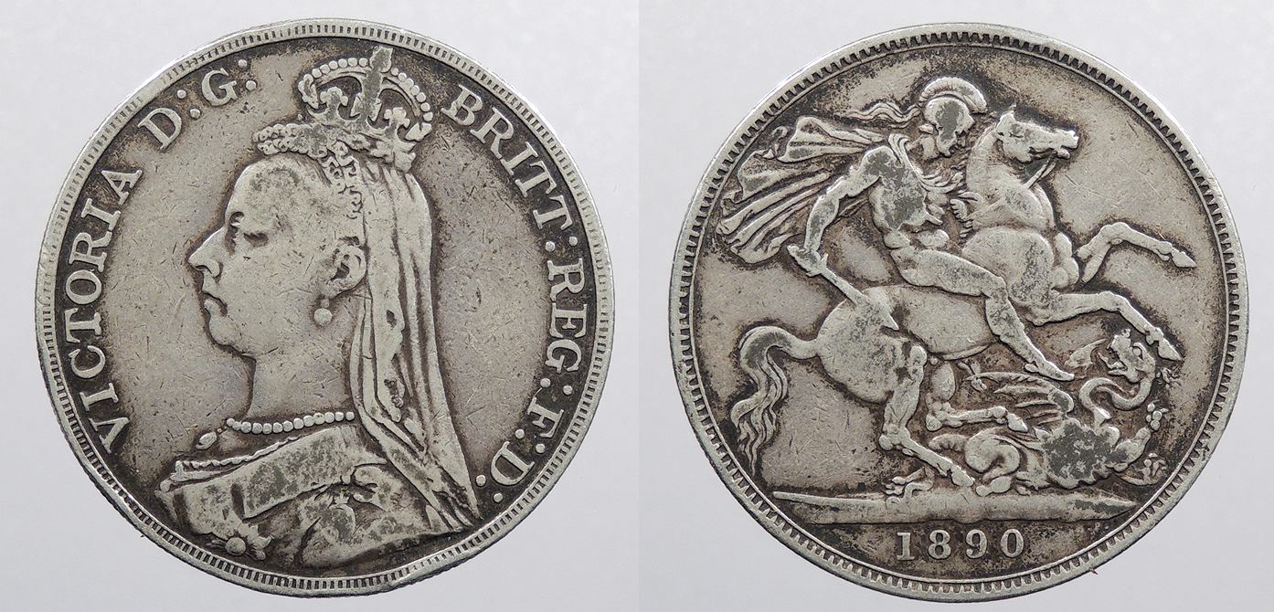 GREAT BRITAIN: 1890 Victoria Crown | European Coins