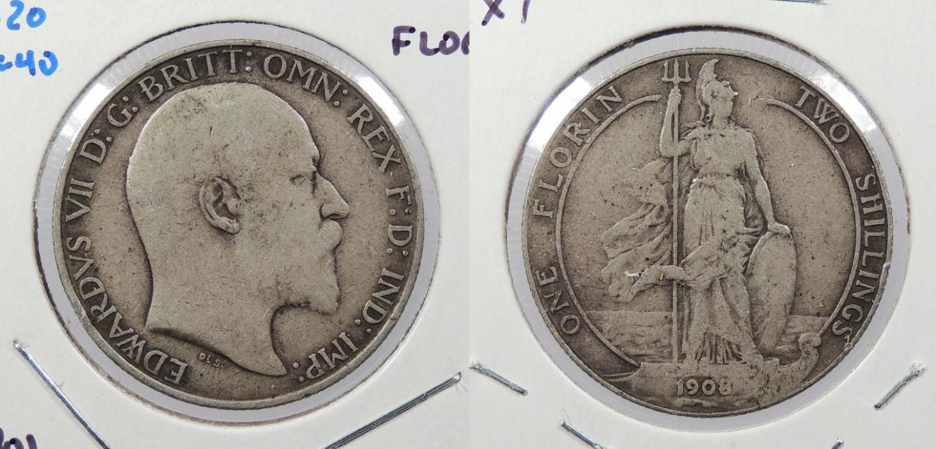 GREAT BRITAIN: 1908 Edward VII Florin | European Coins