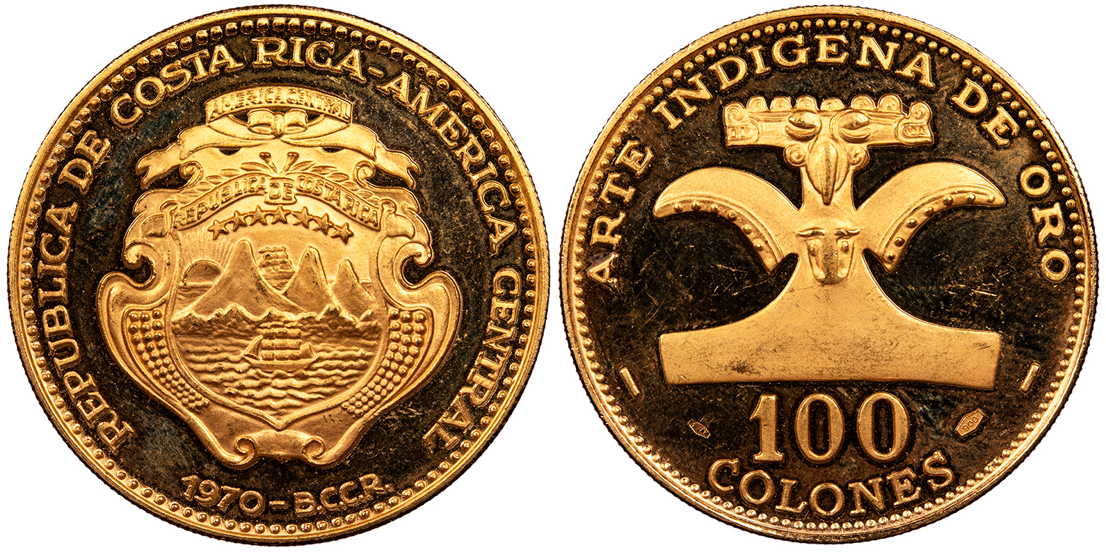 COSTA RICA 1970 100 Colones Proof | North & Central American and ...