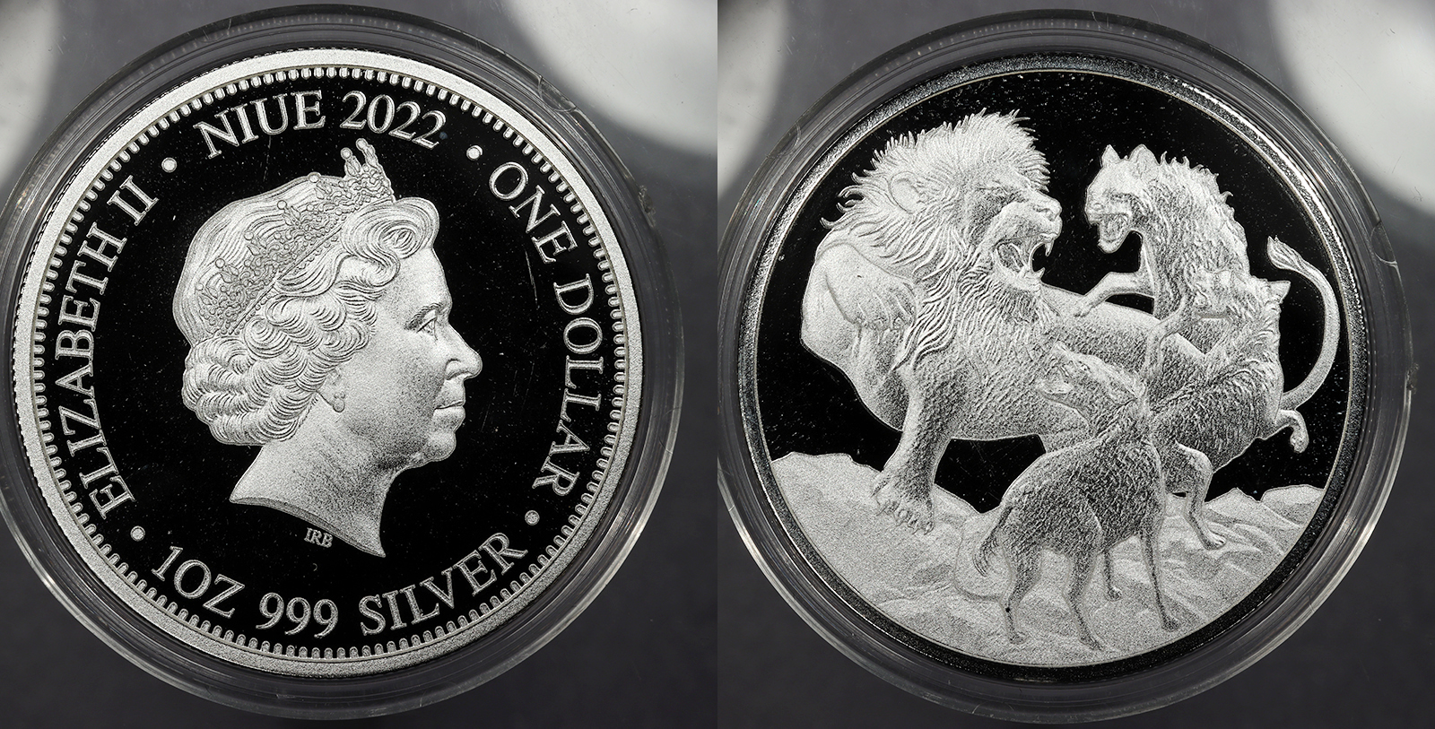 NIUE: 2022 .999 Lion vs. Hyenas Dollar Proof | Australian & Oceanian Coins