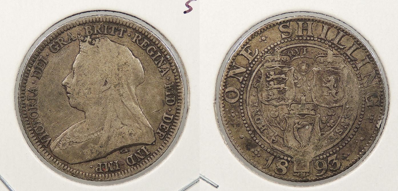 GREAT BRITAIN: 1893 Victoria Shilling | European Coins