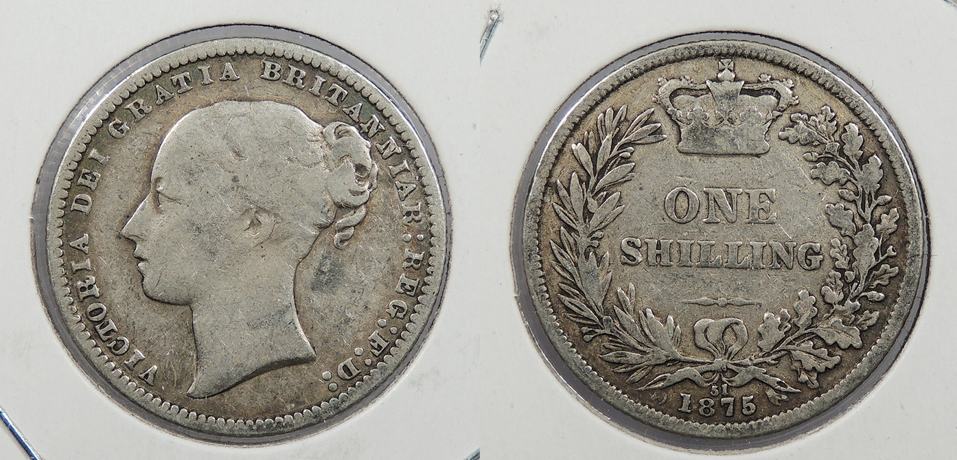 GREAT BRITAIN: 1875 Victoria Shilling | European Coins