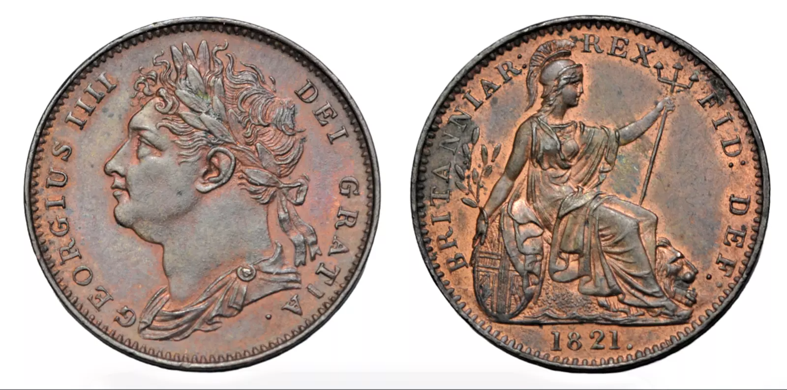 George IV, copper farthing 1821 | European Coins