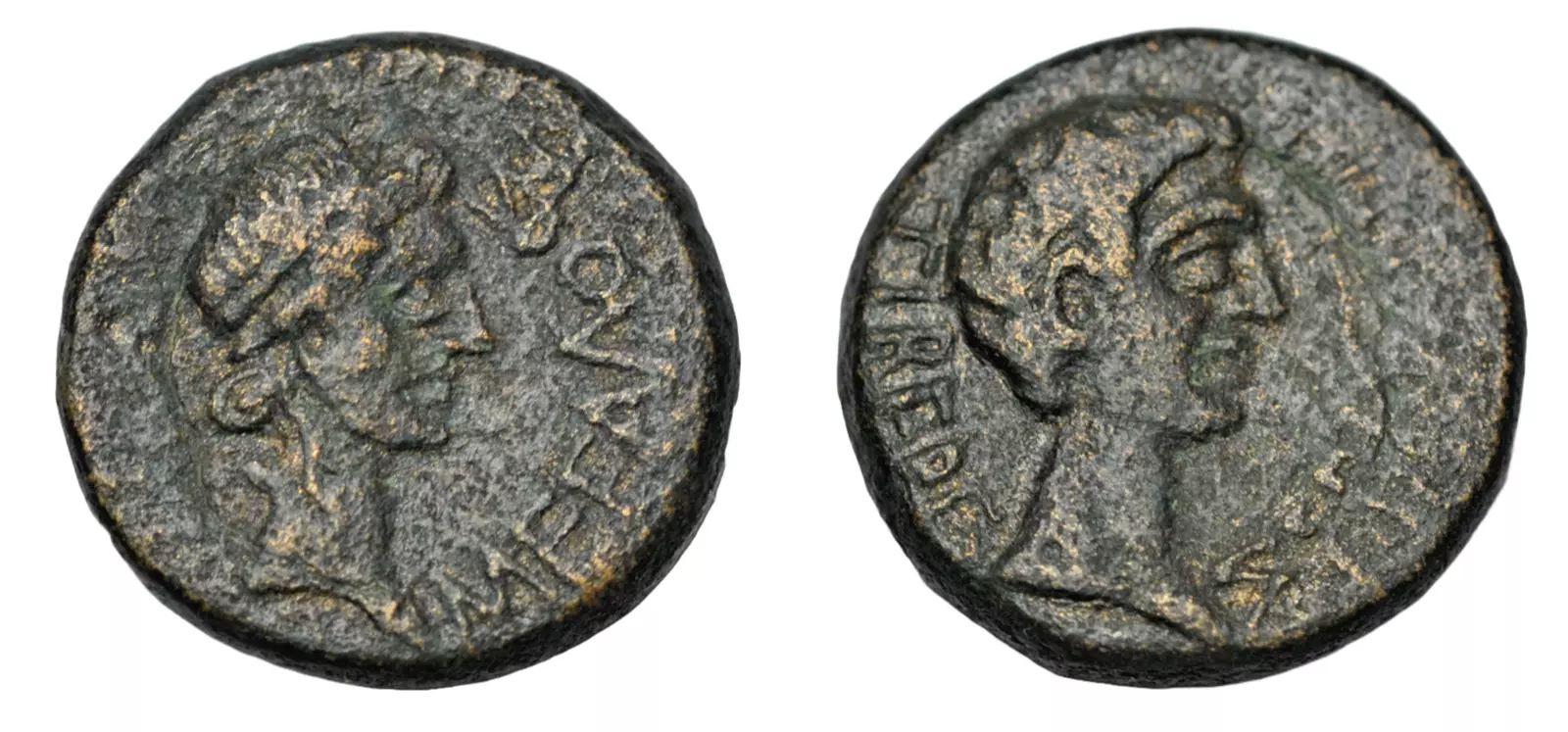 Thessaly, Thessalian League, Tiberius as Caesar, AE coin, Apollo facing ...