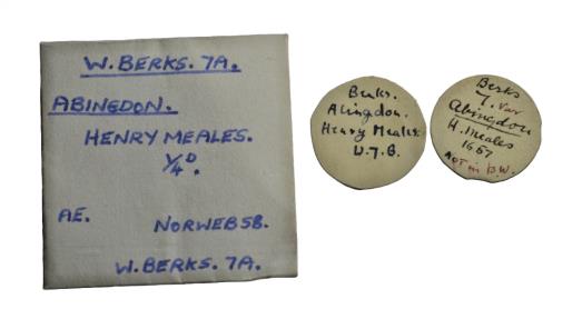 Berkshire, Abingdon, Henry Meales, baker, farthing token 1657, Norweb 58