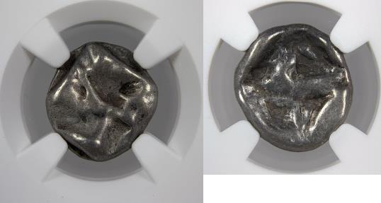 Mysia, Parium - 5th century BC - AR Drachm - NGC CHVF Brockage