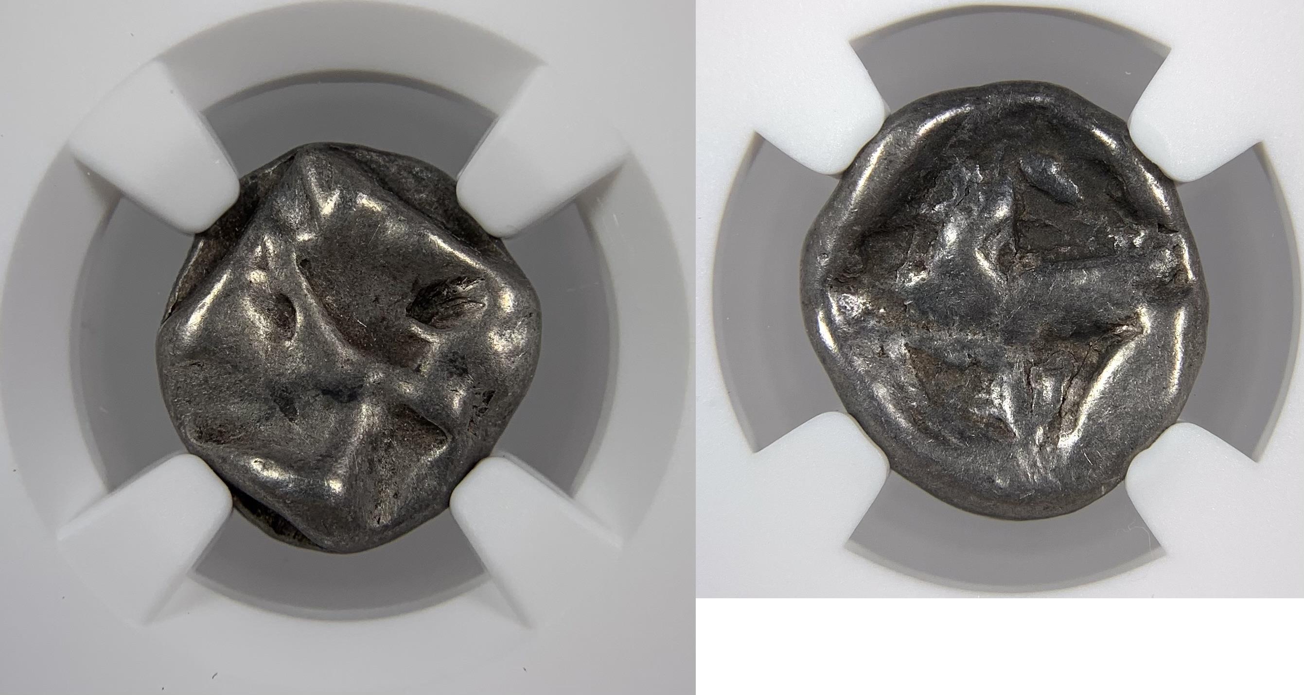 Mysia, Parium - 5th century BC - AR Drachm - NGC CHVF Brockage