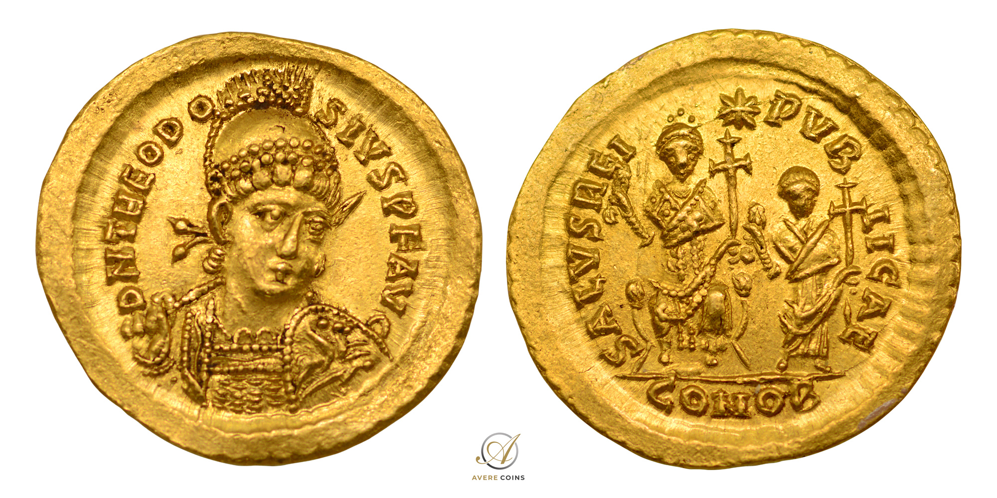 Theodosius II AD 425 Gold Solidus | Roman Imperial Coins