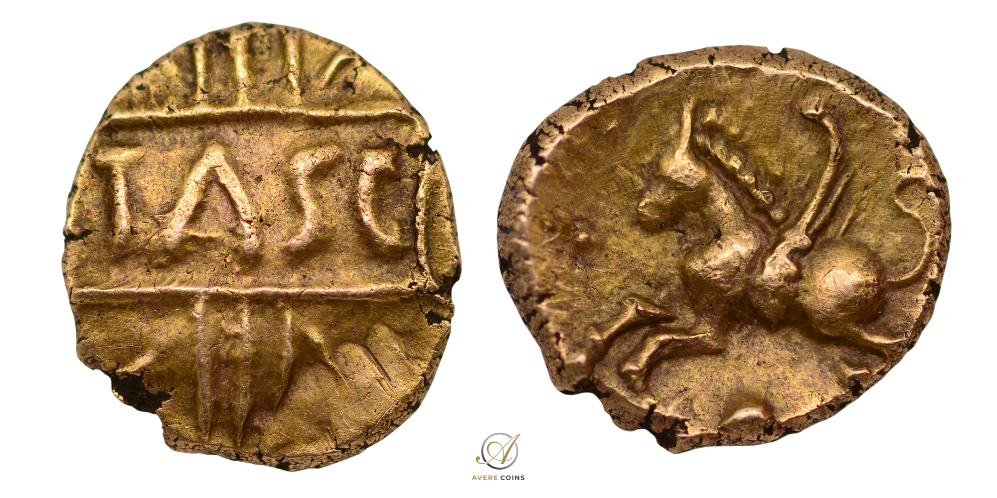 Catuvellauni, Tasciovanus 20 BC-AD10 Gold Quarter Stater | European Coins