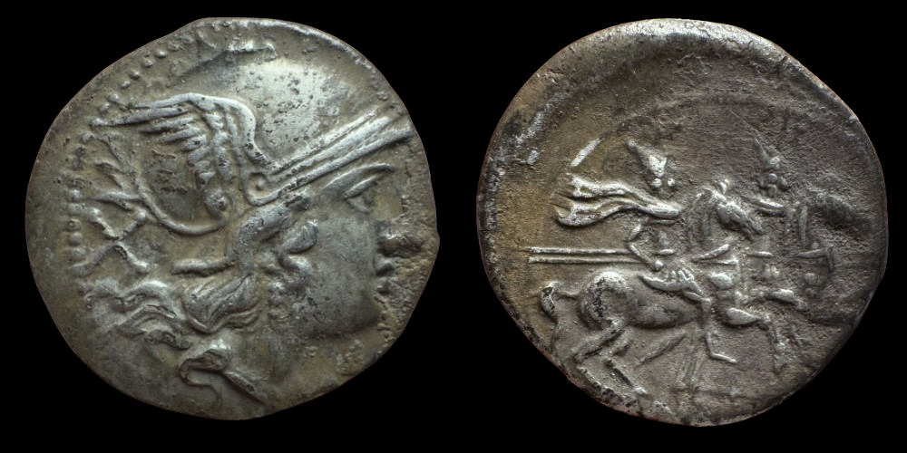Roman Republic. Anonymous. AR Denarius. 209-208 BC. | Roman Republican ...