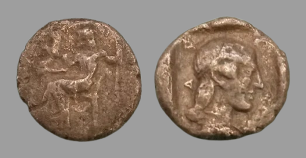 ARKADIA, Arkadian League. Circa 450-430 BC. AR Triobol/Hemidrachm Head ...