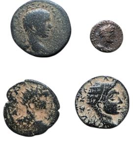 Lot of (4) Roman provincial coins to be identified, 2nd century AD.