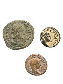 Lot of (3) Roman provincial coins to be identified, 2nd century AD.