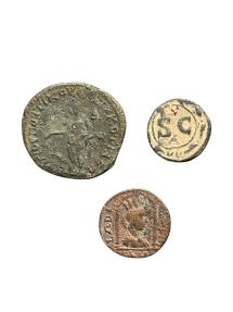 Lot of (3) Roman provincial coins to be identified, 2nd century AD.
