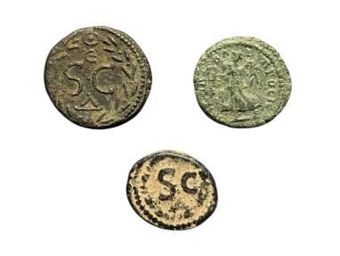 Lot of (3) Roman provincial coins to be identified, 2nd century AD.