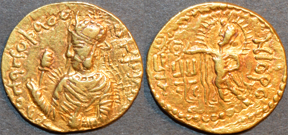 INDIA, Kushan: Huvishka AV dinar, Mioro reverse. SCARCE and CHOICE!