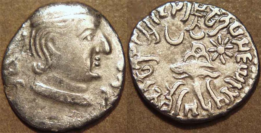 INDIA, WESTERN KSHATRAPAS: Rudradaman (c.130-150 CE) Silver drachm ...
