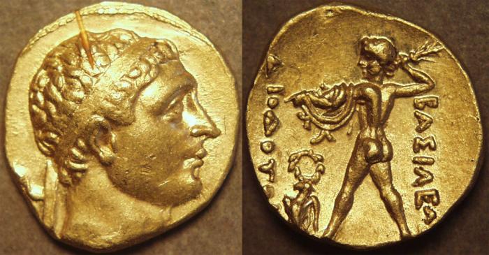 BACTRIA (BAKTRIA): Diodotus (or Diodotos) AV stater, as King, VERY RARE ...