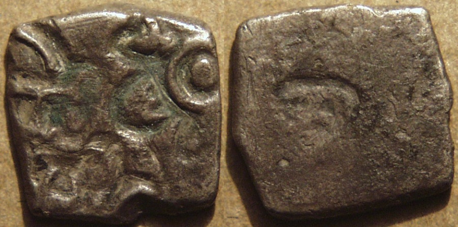 INDIA, SANGAM AGE PANDYA: Silver punchmarked Half Karshapana. VERY RARE ...