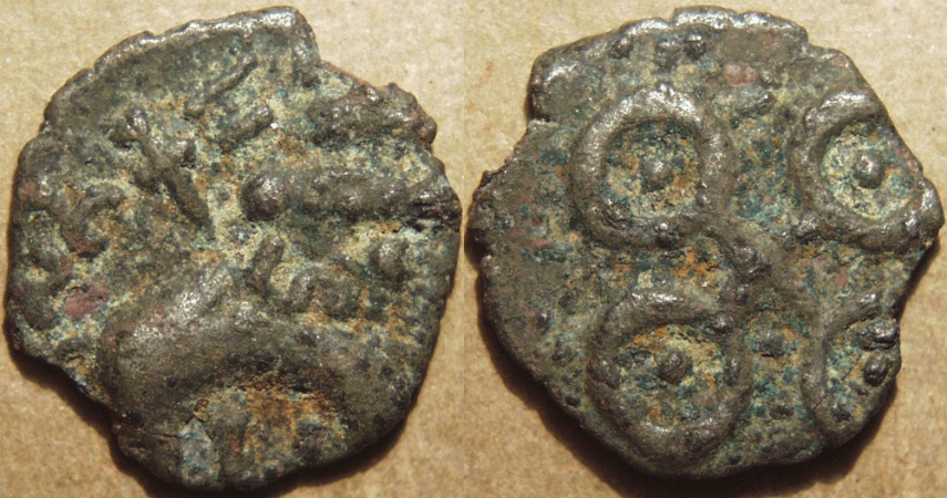 INDIA, SATAVAHANAS, Sri Satakarni: Billon drachm, Elephant type.
