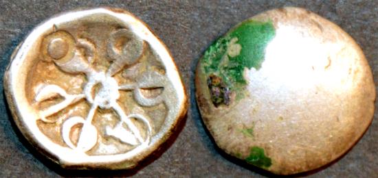 INDIA, GANDHARA janapada, Silver 1/8 satamana, Type 6, with countermark ...