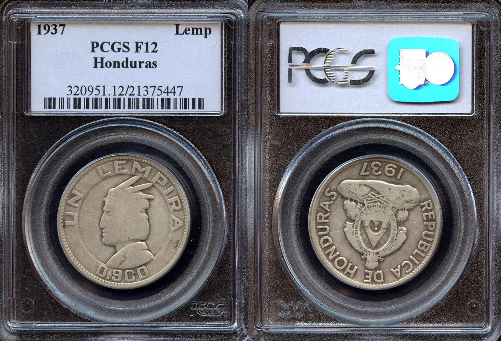 1937 Honduras 1 Lempira PCGS F12 | North & Central American and ...