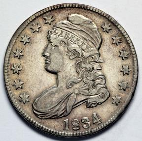 1834 Capped Bust (lettered Edge) Half Dollar - AU - Silver | 50 Cents