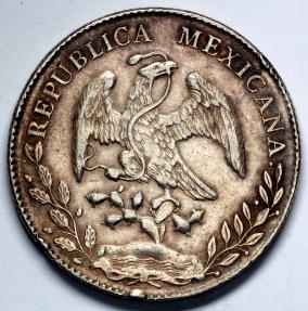 1896 ZsFZ Mexico 8 Reales - Zacatecas Mint - AU Silver | North & Central American and Caribbean ...