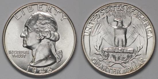 1948 P Washington Quarter - BU - Silver | Quarters