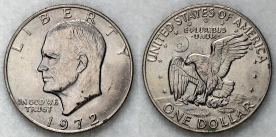 1972 P Eisenhower Dollar (Type II) - AU | Dollars