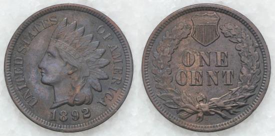 1892 Indian Head Cent - AU | Small Cents