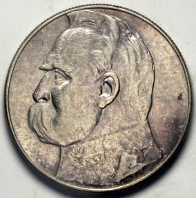 1936 (w) Poland 10 Zlotych - Jozef Pilsudski - AU Silver | European Coins