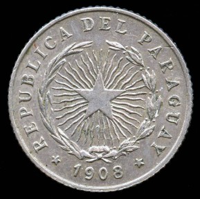 1908 Paraguay 10 Centavos UNC | South American Coins