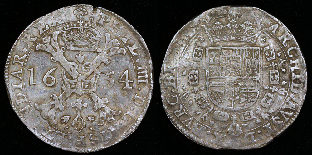 1654 Netherlands (Spanish), Brabant 1 Patagon XF | European Coins