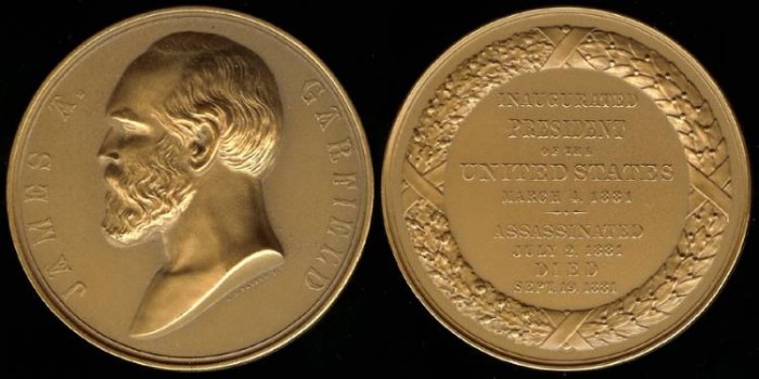 1881 James Abram Garfield - US Mint Medal | Tokens & Medals