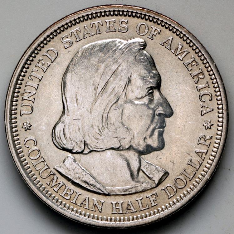 1892 World's Columbian Exposition Commemorative Silver Half Dollar - AU