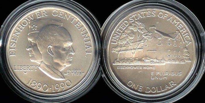 1990w Eisenhower Silver Dollar | Commemoratives